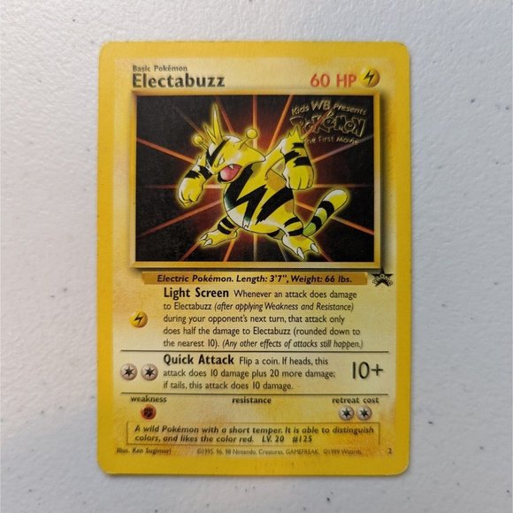 Toys | Pokemon Nm Electabuzz Black Star Movie Promo Pokemon Card | Poshmark